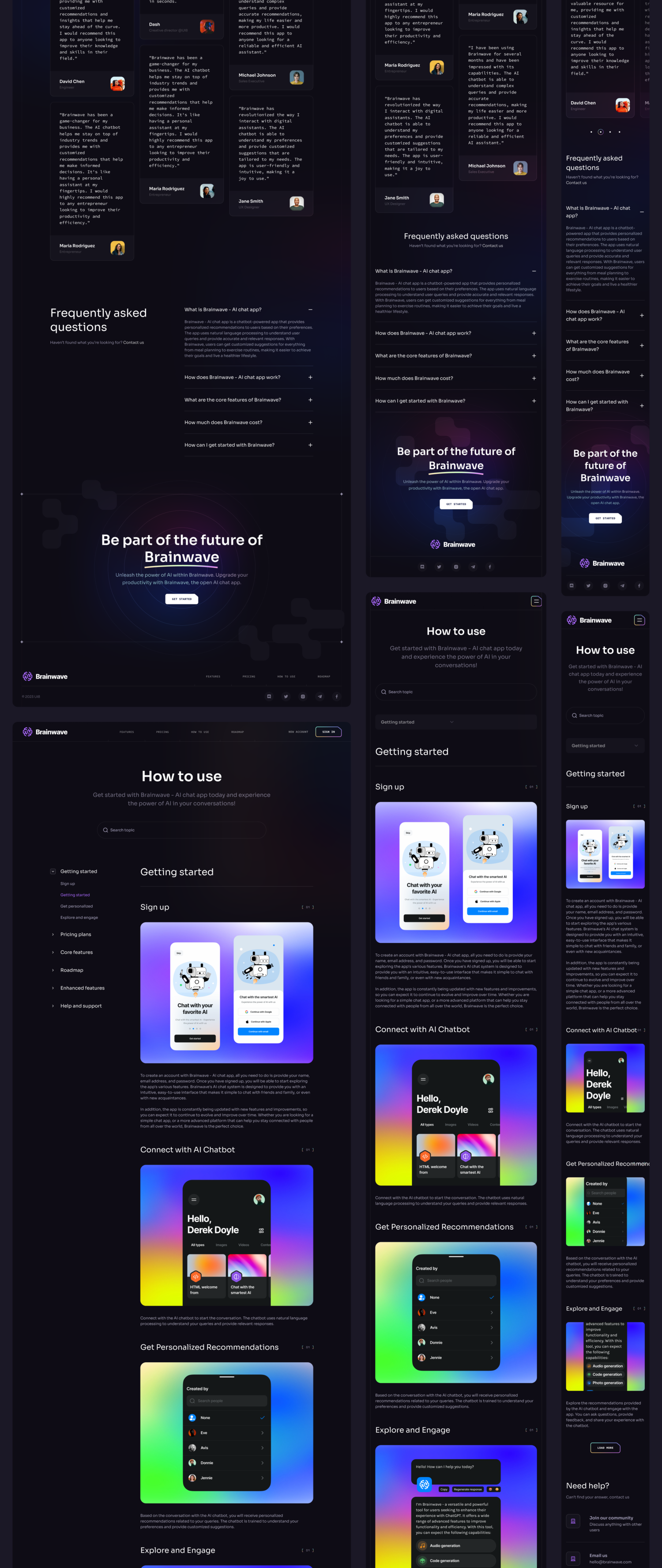 AI04 全套Ai人工智能科技网站首页登录页网页UI界面设计Fig模板素材 Brainwave – AI Landing Page Kit _ 果觅网（gooodme）